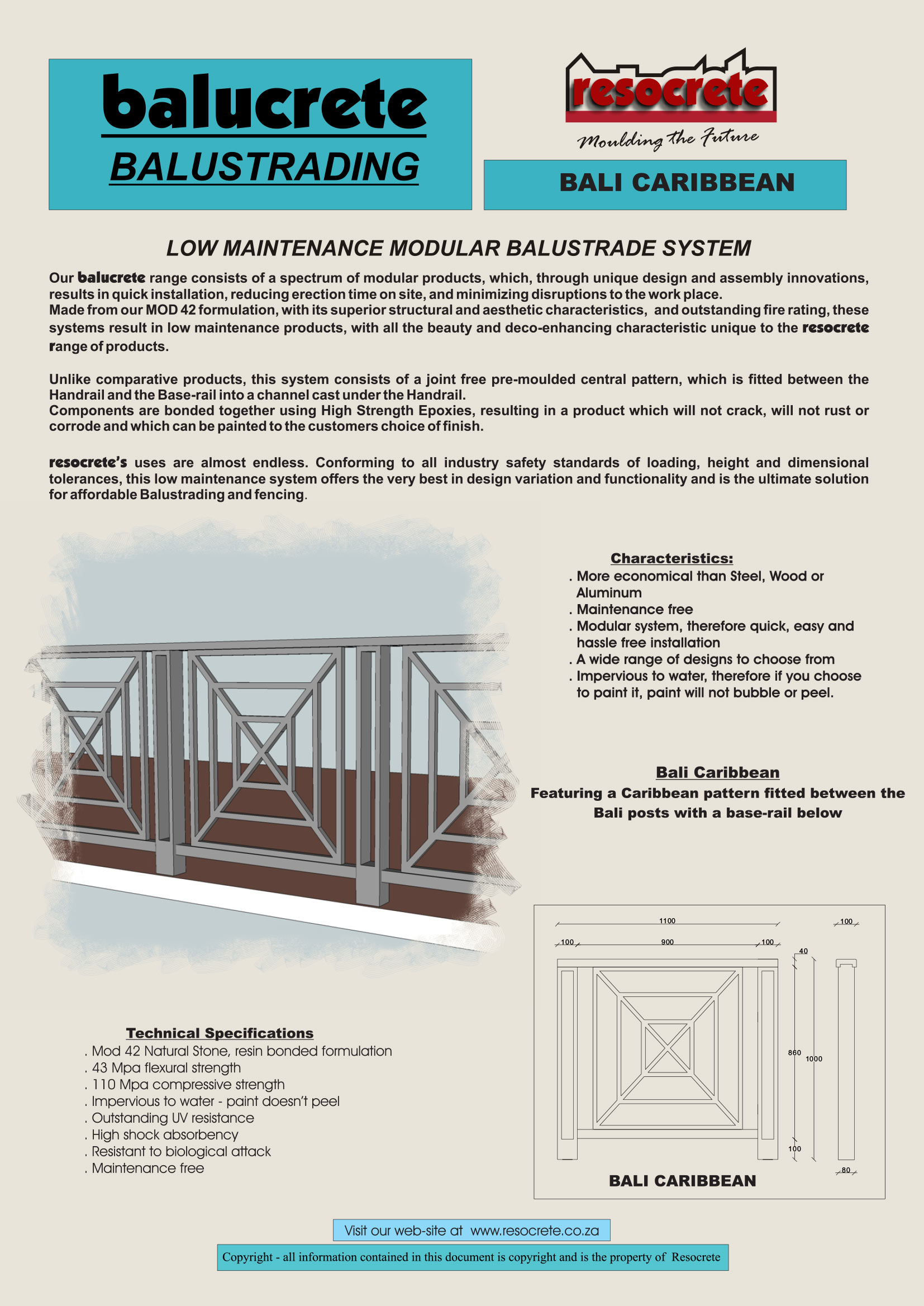 Bali Caribbean Balustrade System | Resocrete
