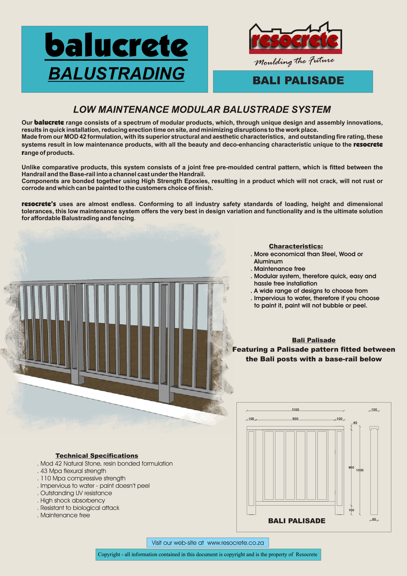 Bali Palisade Balustrade | Resocrete