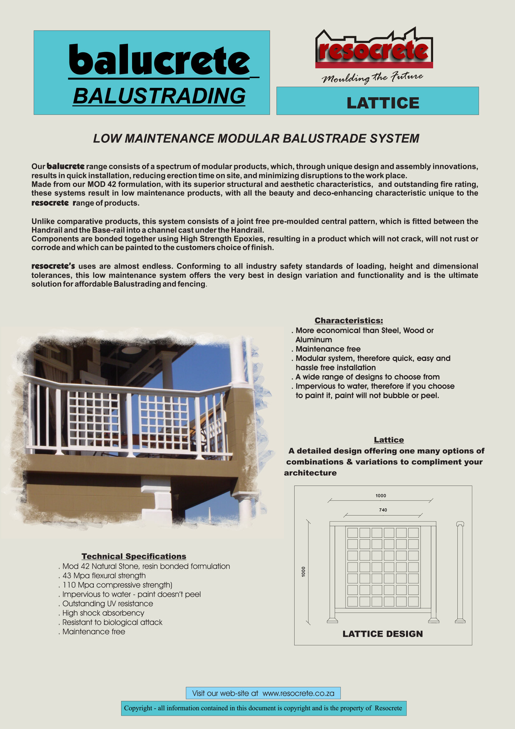 Lattice Balustrade System | Resocrete