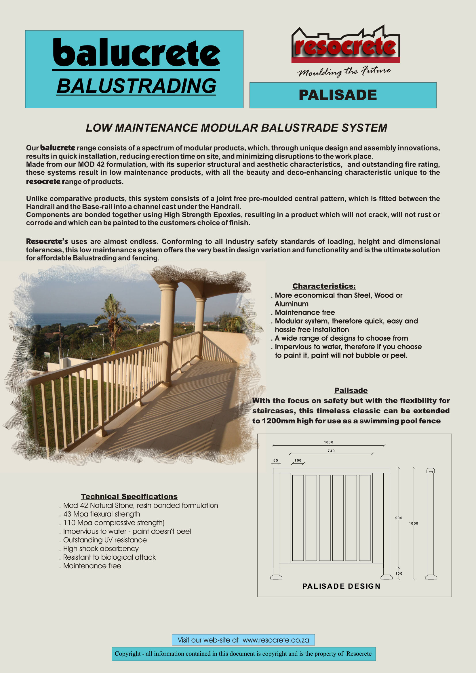 Palisade Balustrade System | Resocrete