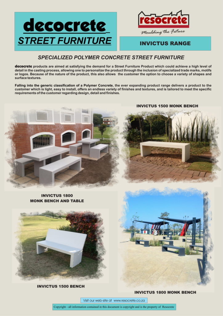 Invictus Benches and Tables - Resocrete