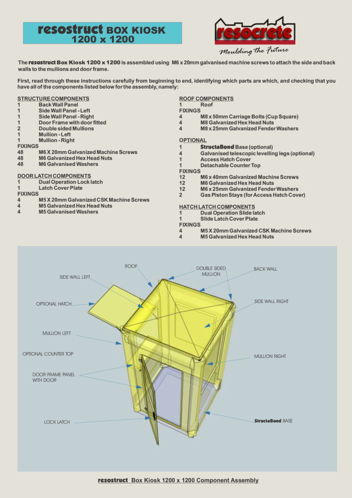 Box Kiosk 1200 x 1200 - Resocrete