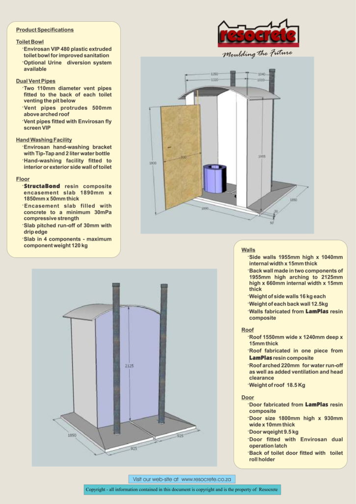 Double Pit Latrine - Resocrete