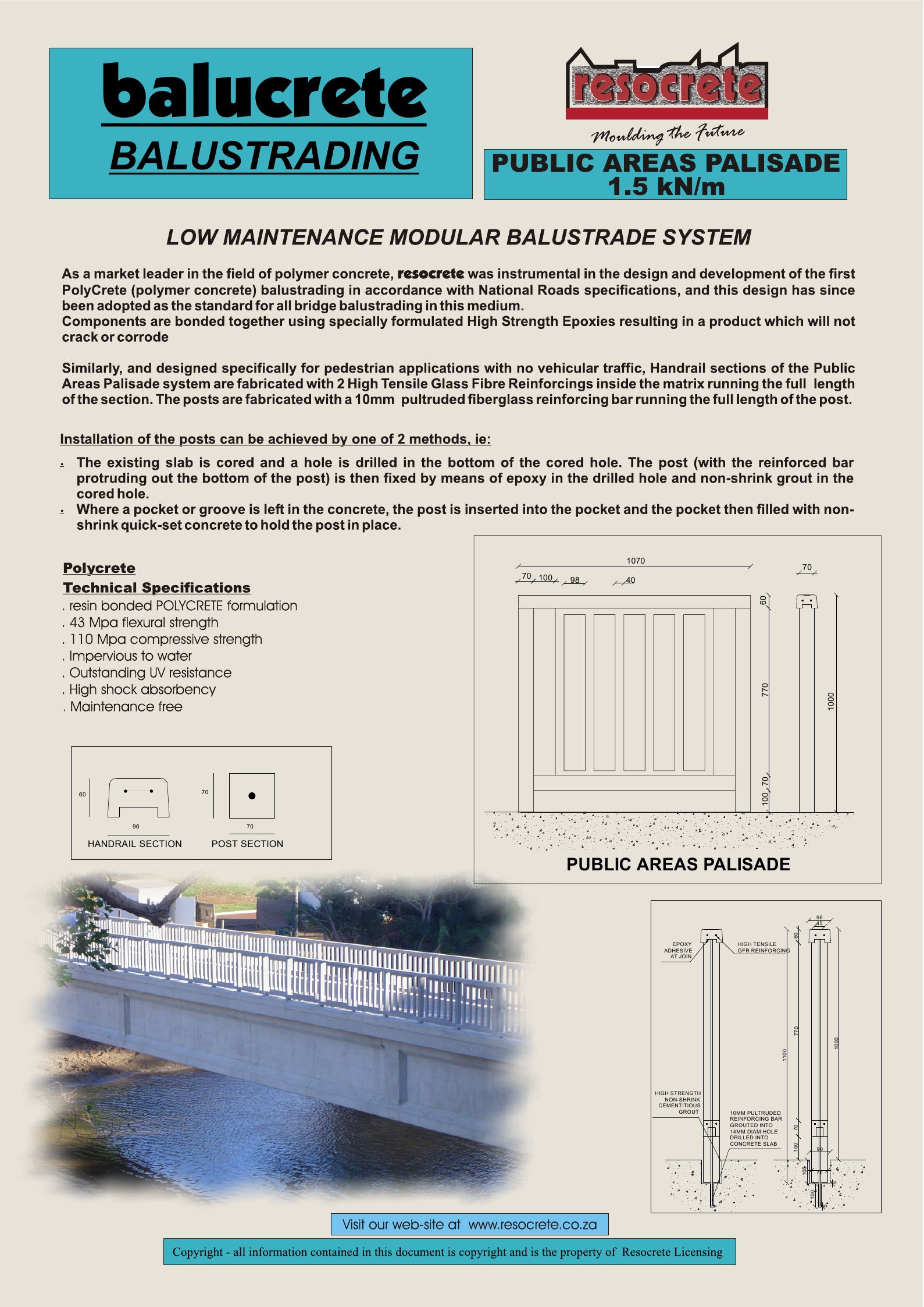 Public Areas Palisade 1.5kN – Resocrete