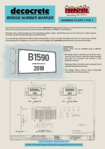 Bridge Number Plate - Resocrete